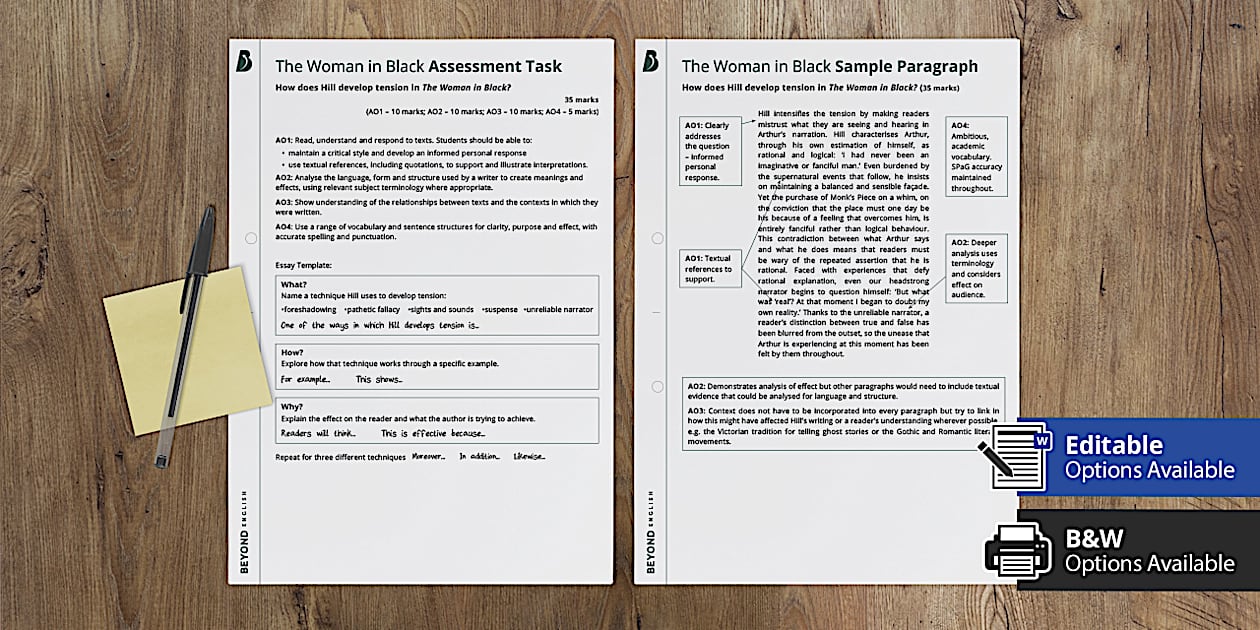 The Woman in Black Assessment Pack (Teacher-Made) - Twinkl