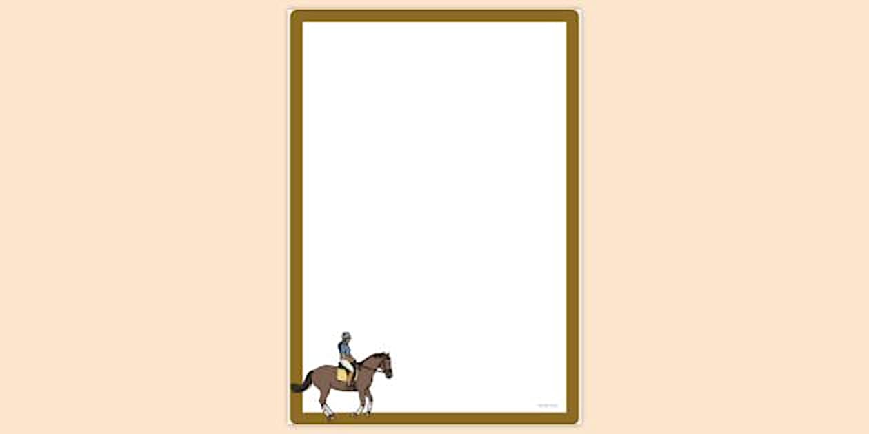 Simple Blank Horse Riding Page Border | Page Borders, Twinkl