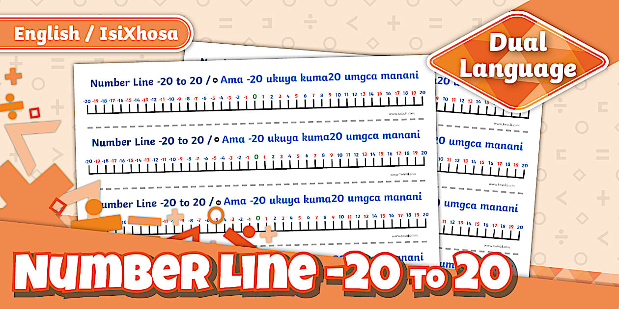 Number Line -20 to 20 isiXhosa