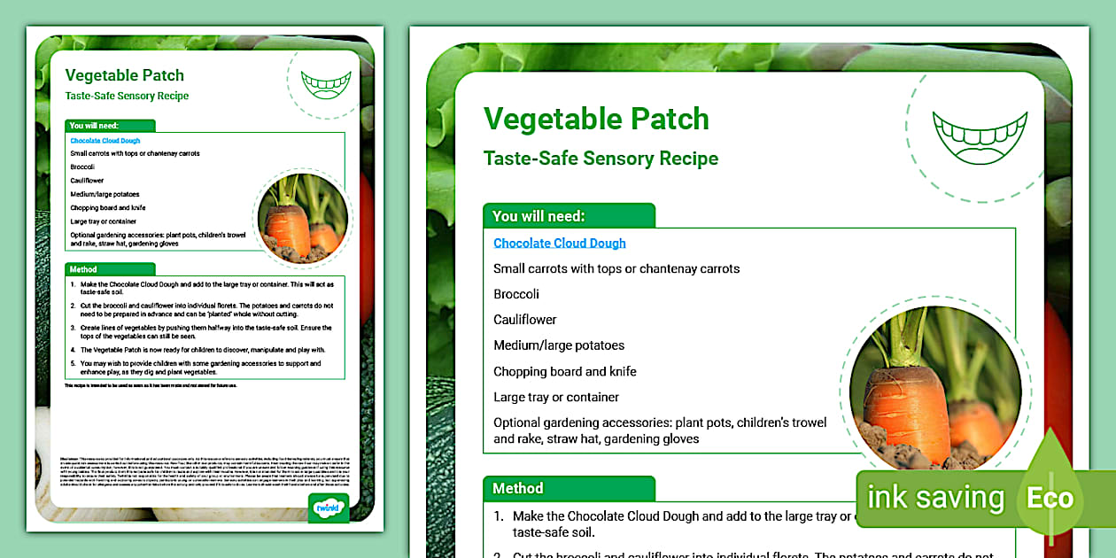 Taste-Safe Vegetable Patch Sensory Recipe | Twinkl - Twinkl
