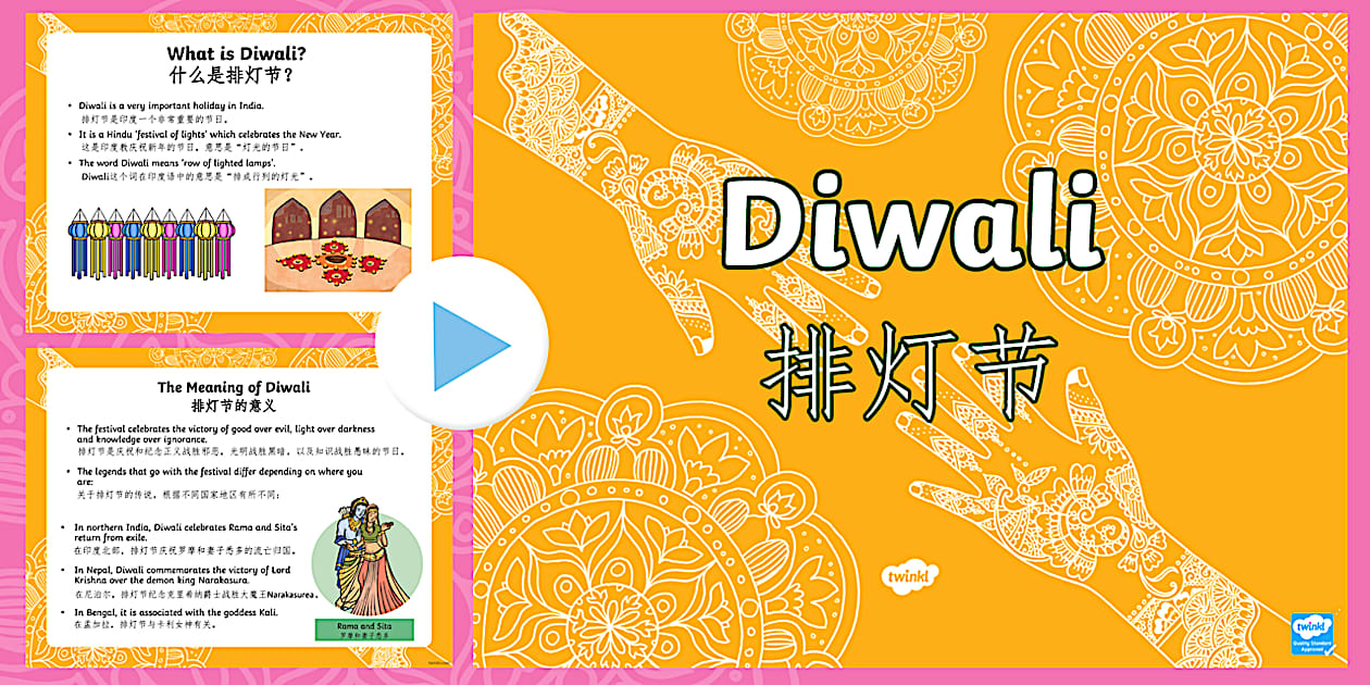 Diwali PowerPoint English/Mandarin Chinese - Diwali Powerpoint