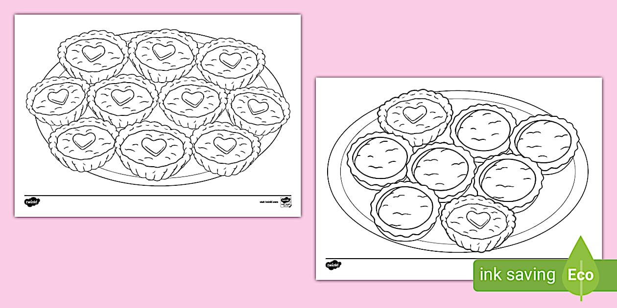 Jam Tarts Colouring Sheet (teacher made) - Twinkl