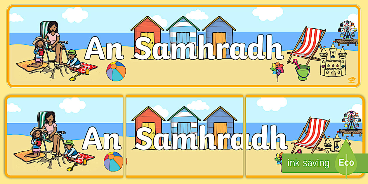 Summer Display Banner Irish (teacher made) - Twinkl