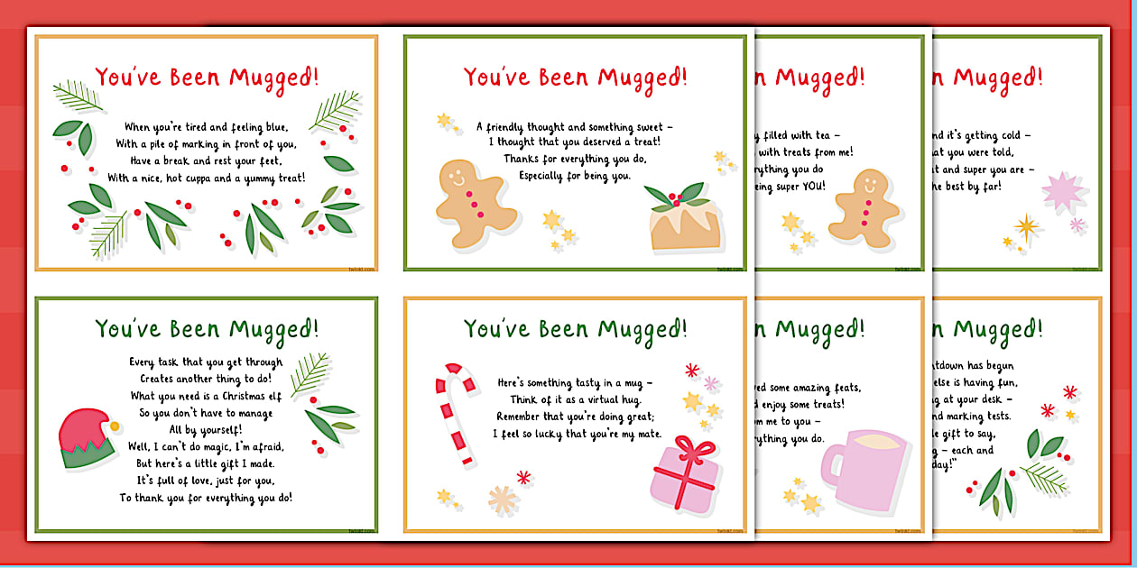 Christmas ‘You’ve been Mugged’ Images | Wellbeing | Twinkl