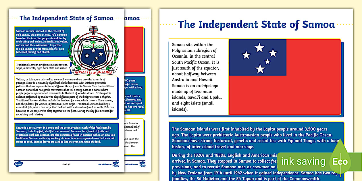 Illustrated Samoa Fact File: Geography, History, and Culture