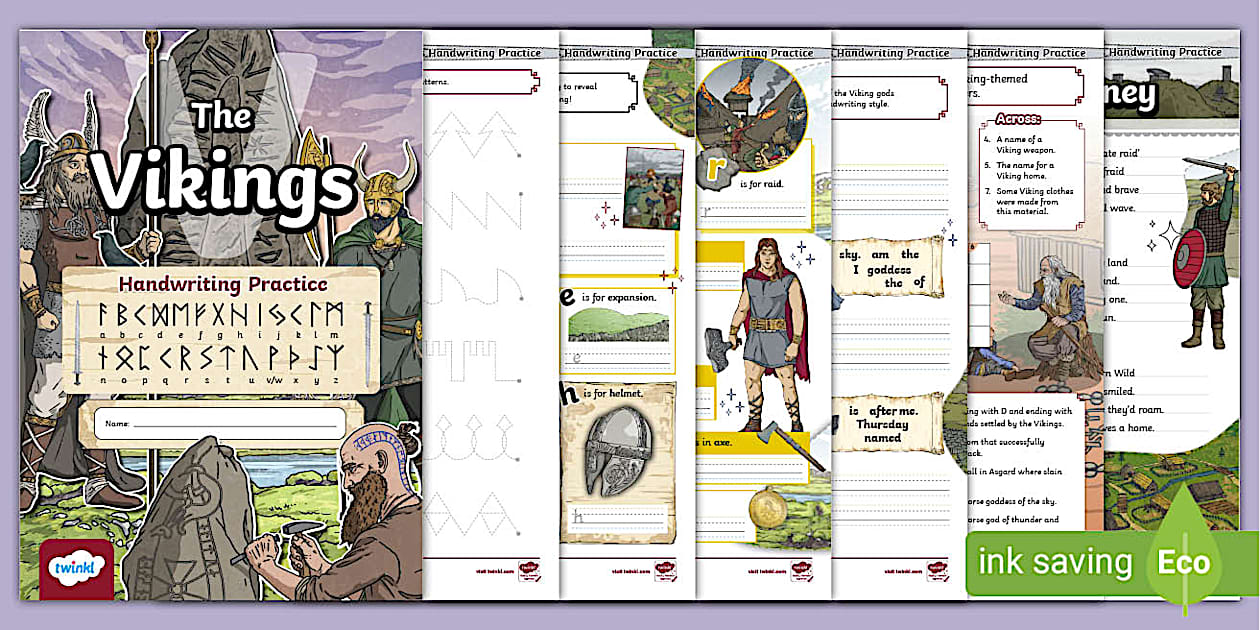 KS2 The Vikings Handwriting Activity Booklet (teacher made)