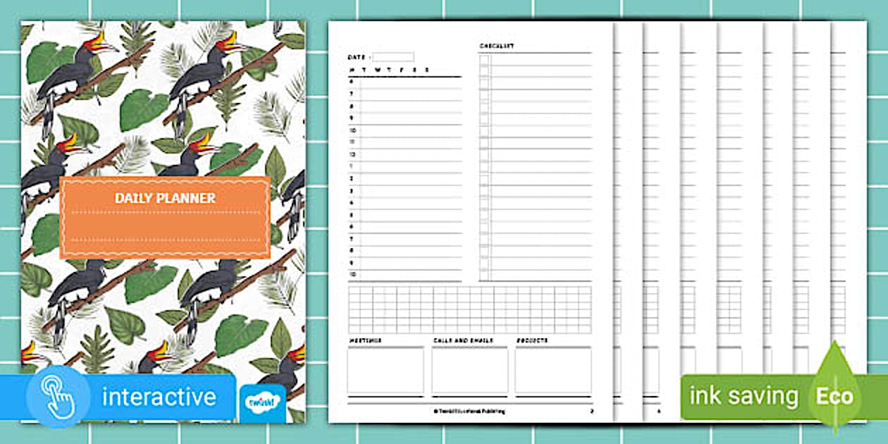 Toucan Theme Daily Planner Booklet | Twinkl Busy Bees
