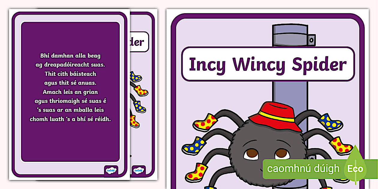 Gaeilge Incy Wincy Spider (teacher made) - Twinkl