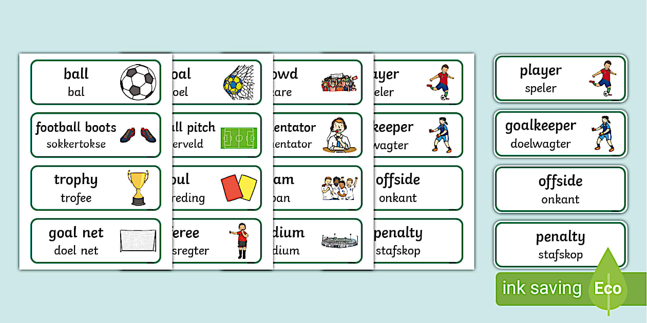 Foundation Phase - Word Cards: Football World Cup Word Cards