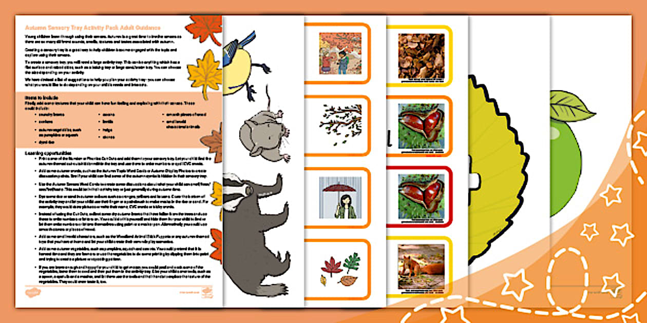 Autumn Sensory Tray Activity Pack (teacher made) - Twinkl