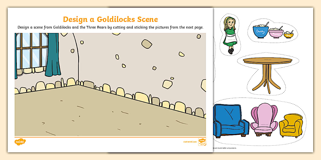 Design a Goldilocks Scene Cutting Skills Activity - Twinkl