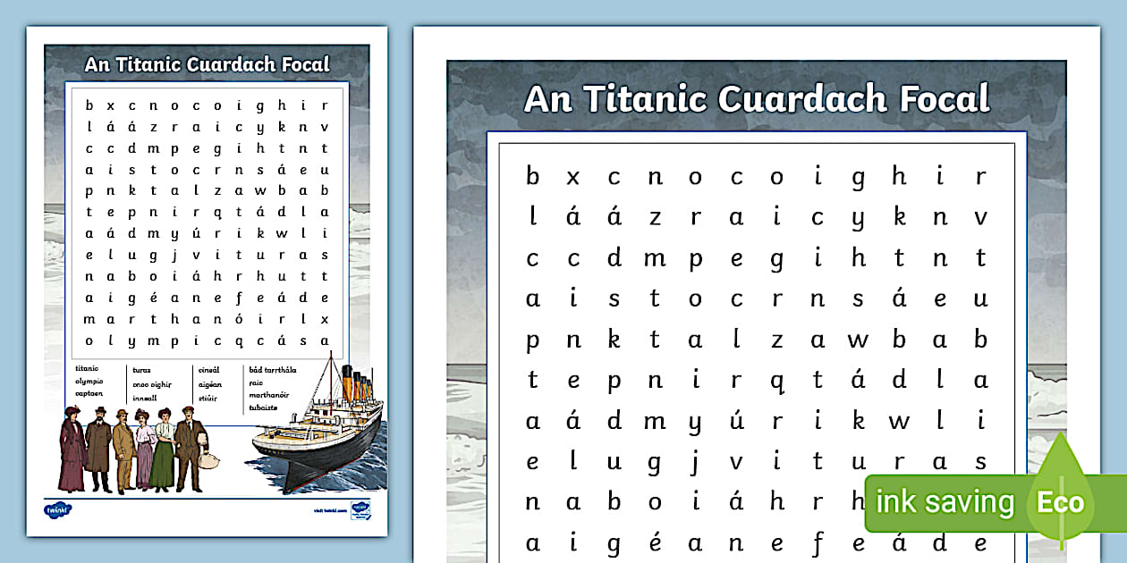 An Titanic Cuardach Focal (teacher made) - Twinkl