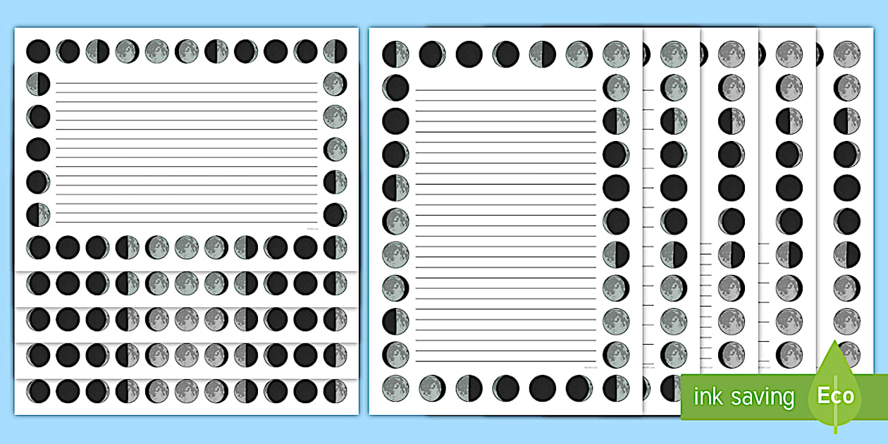 Editable Moon Phases Page Border Pack (teacher made)