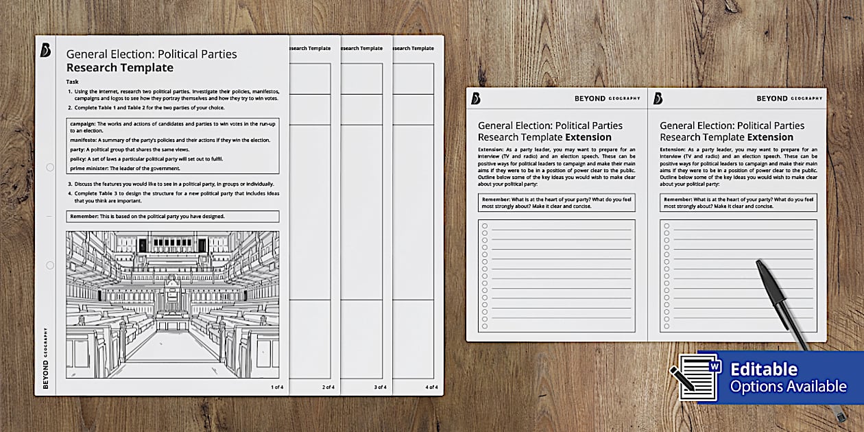 General Election: UK Political Parties Research Template