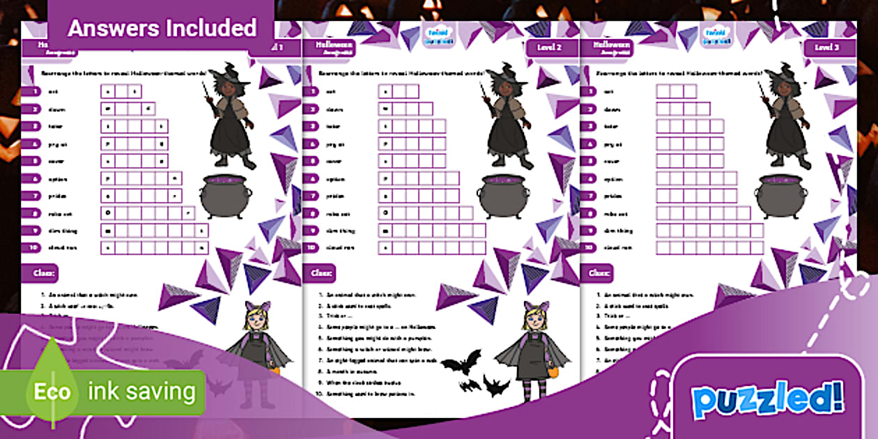 Halloween anagrams - Twinkl Puzzled - kids (Lehrer gemacht)