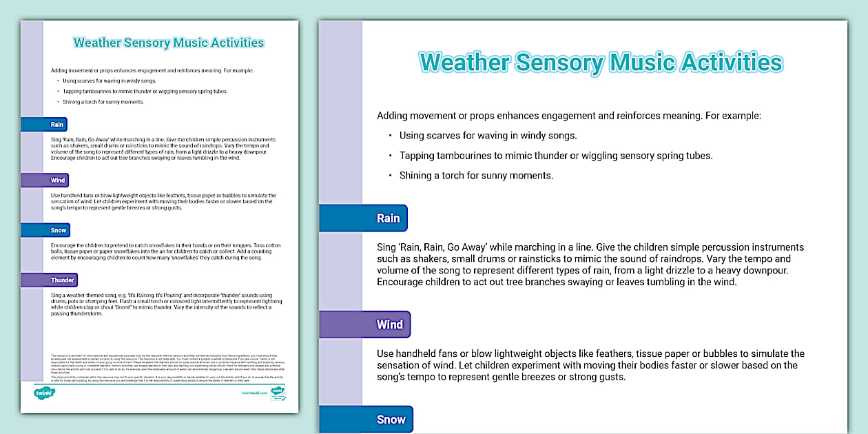 Weather Sensory Music Activities | Twinkl | SEND | Inclusion