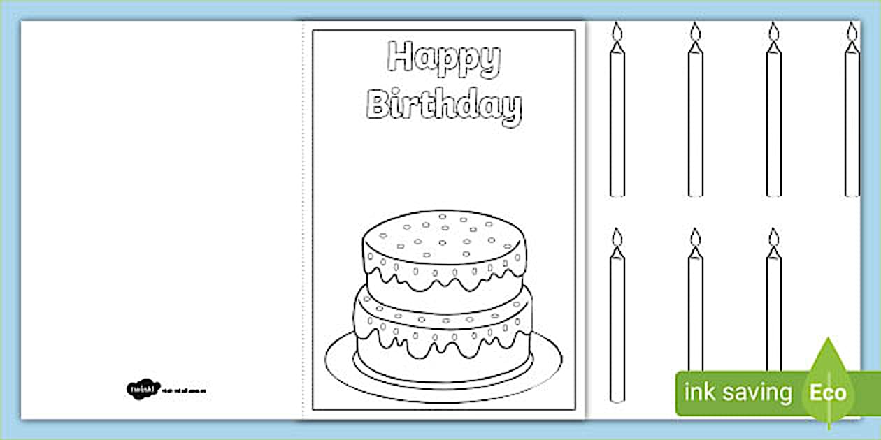 Birthday Cake Card Template (teacher made) - Twinkl