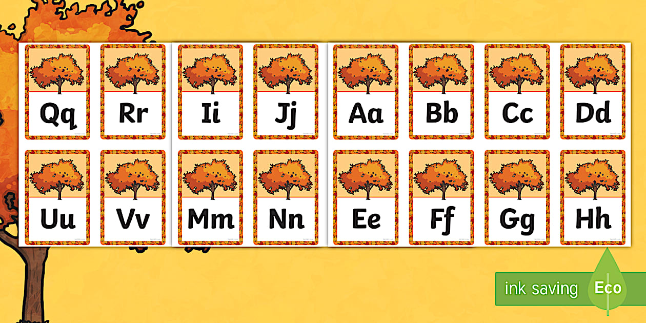 Autumn Scene Alphabet Cards (teacher made) - Twinkl