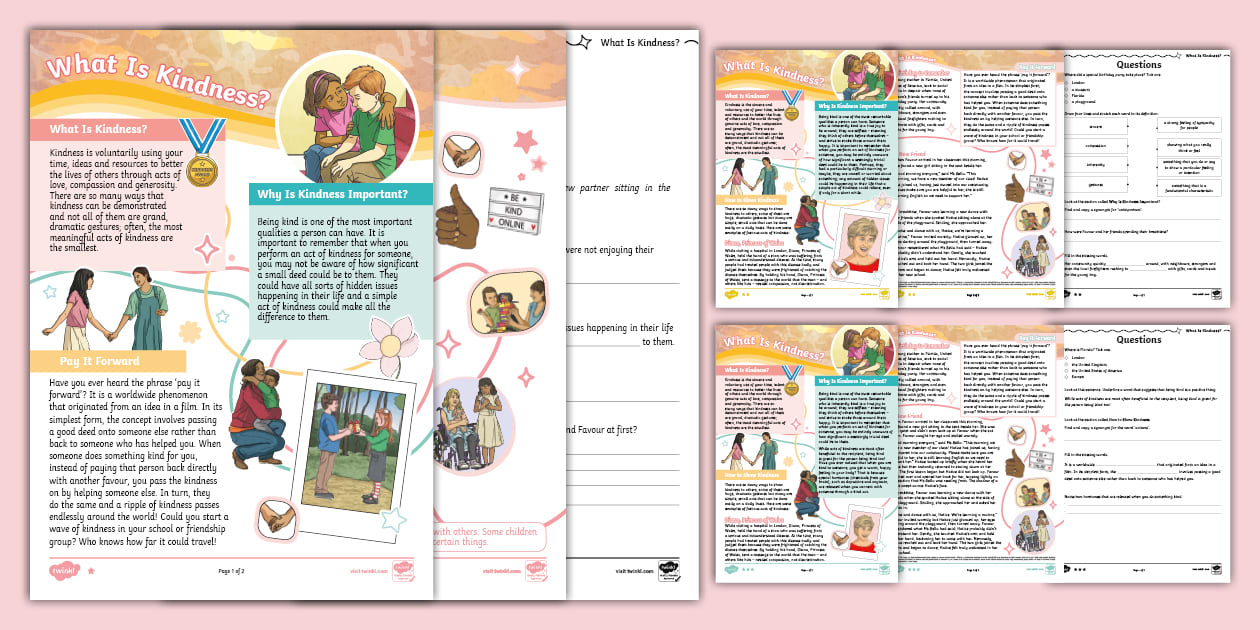 UKS2 What Is Kindness? Differentiated Comprehension Activity