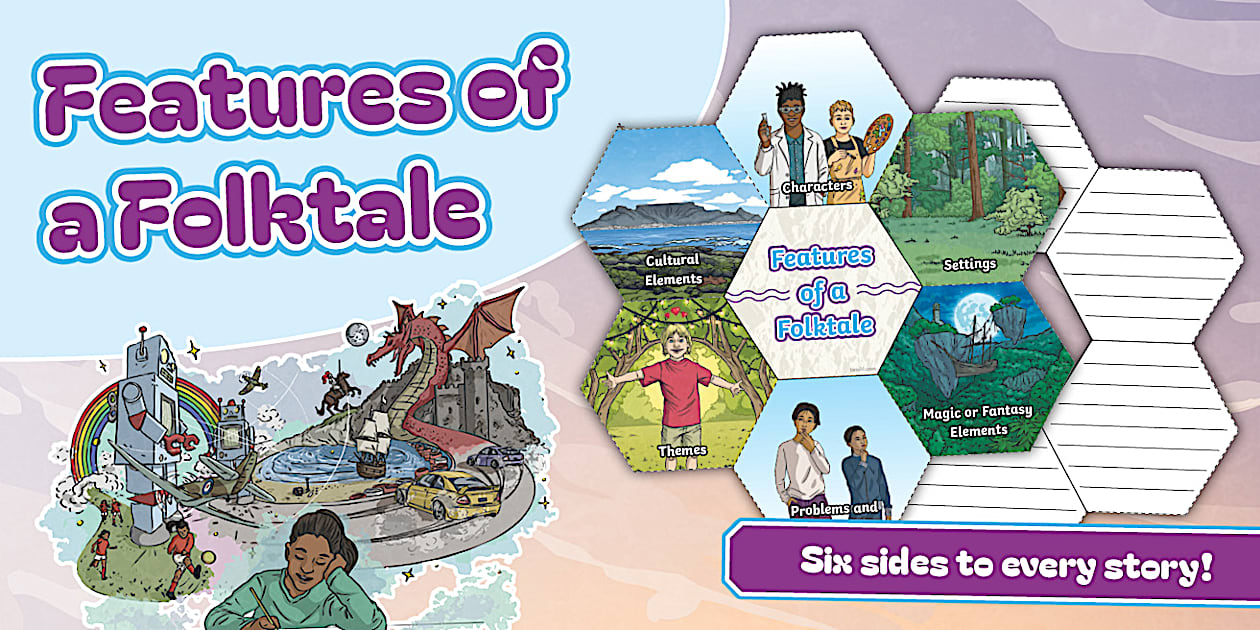 Intermediate Phase- Features of a Folktale - Hexagon Writing