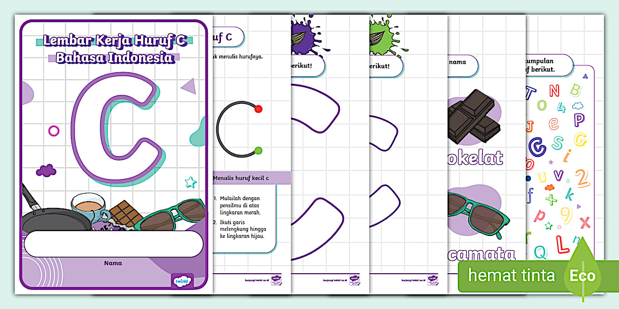 Booklet Menulis Huruf 'C' Bahasa Indonesia (Teacher-Made)