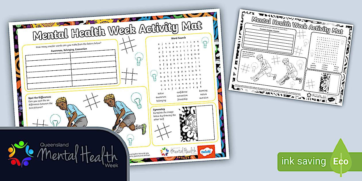 FREE! - Mental Health Week Activity Mat 3-4 - Twinkl