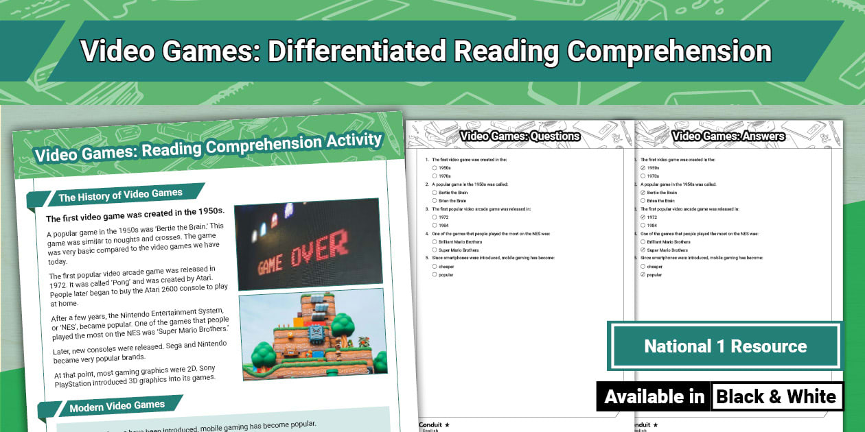 Video Games Reading Comprehension
