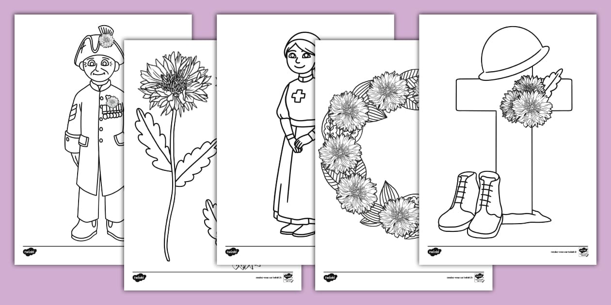 Coloriages : Ma première journée du souvenir - Twinkl