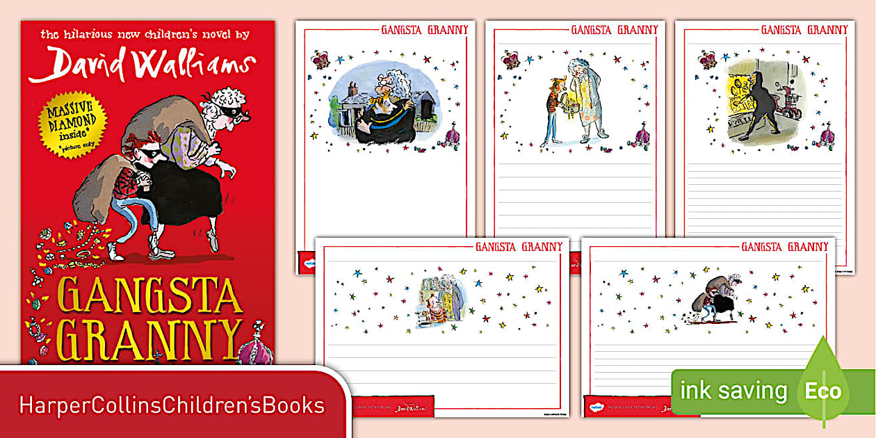 FREE! - Gangsta Granny Characters Writing Frames | Twinkl