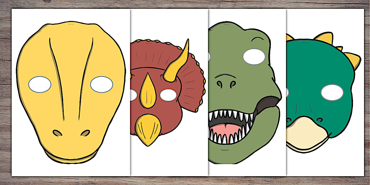 Cute Dino Masks for Kids | Twinkl Party Resources