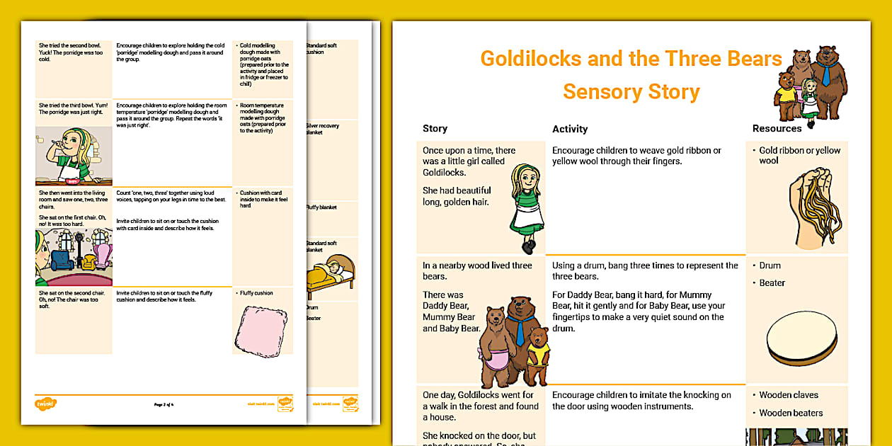 Goldilocks Nursery Story | Goldilocks & Three Bears Sensory
