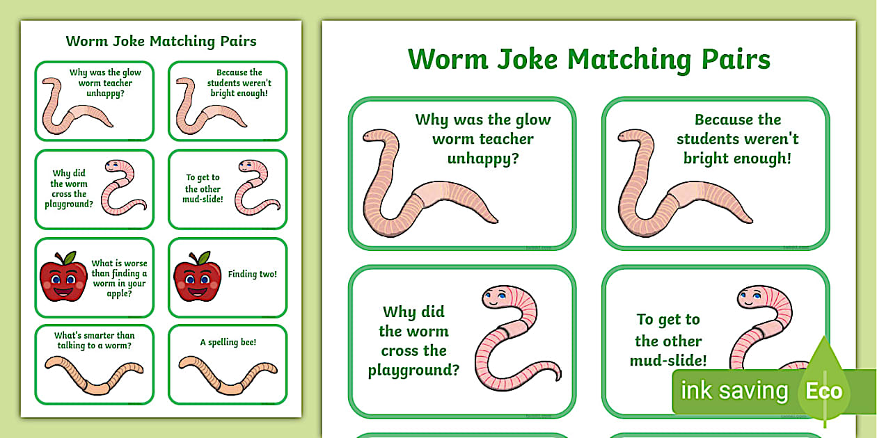 Worm Joke Matching Pairs (teacher made) - Twinkl