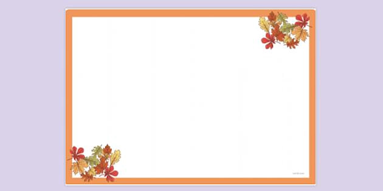 Autumn Page Border Landscape (teacher made) - Twinkl