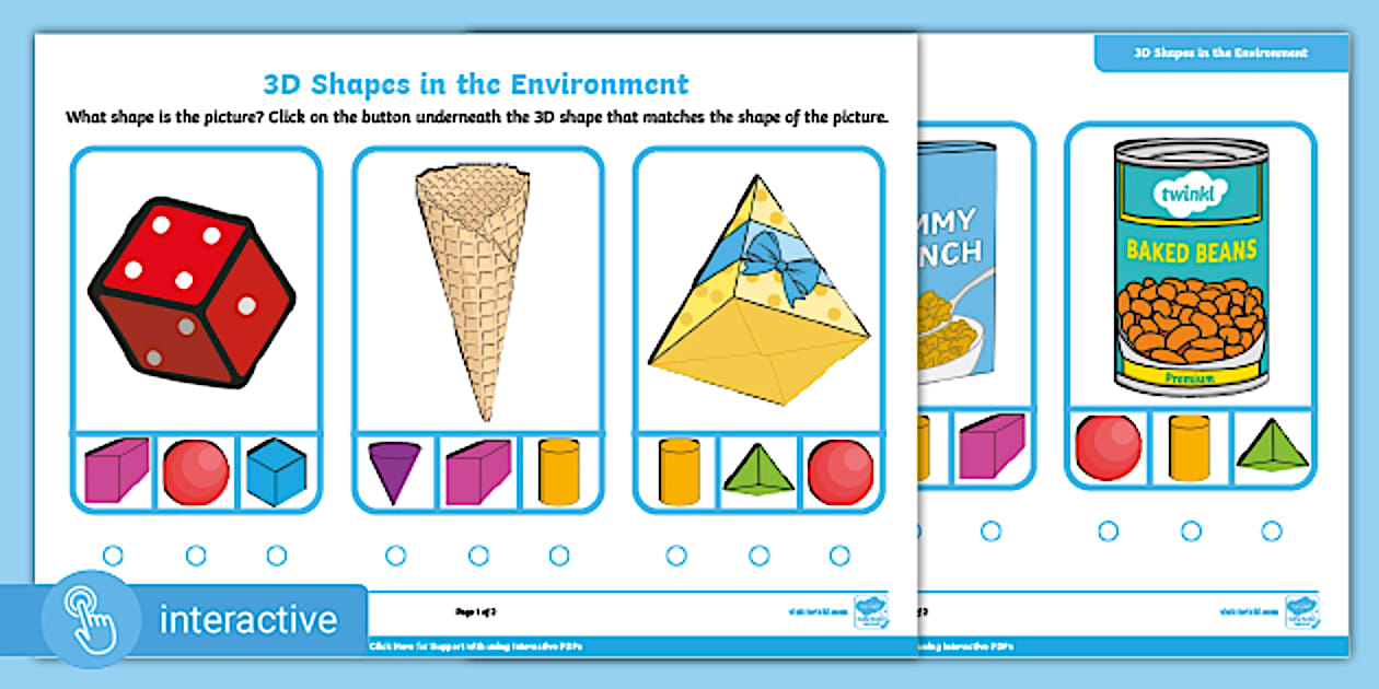 👉 Interactive PDF: 3D Shapes in the Environment - Twinkl