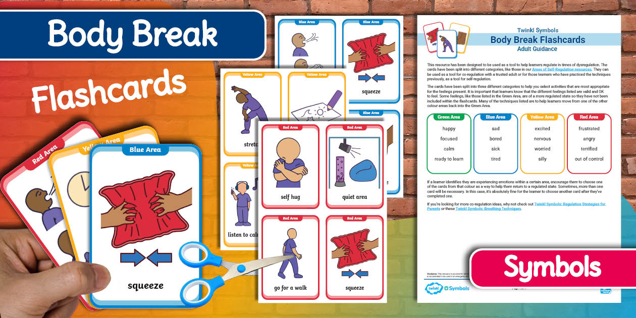 Twinkl Symbols: Body Break Flashcards