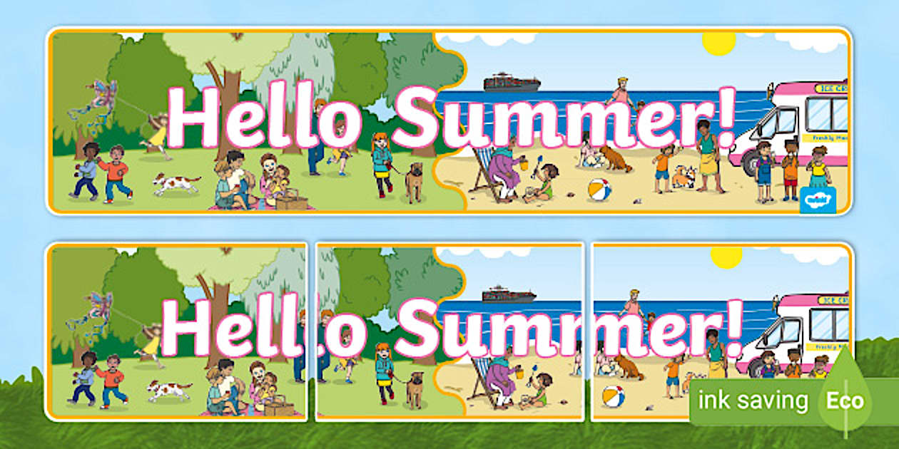 Hello Summer Banner Printable Template | Twinkl Resources