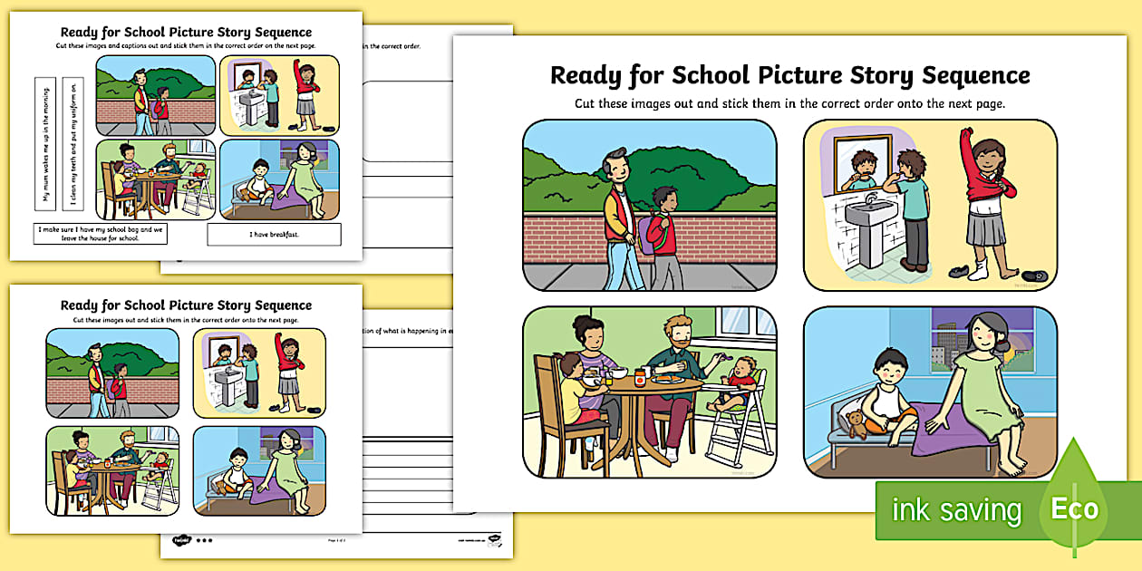 Ready for School Image Story Worksheets | Twinkl - Twinkl