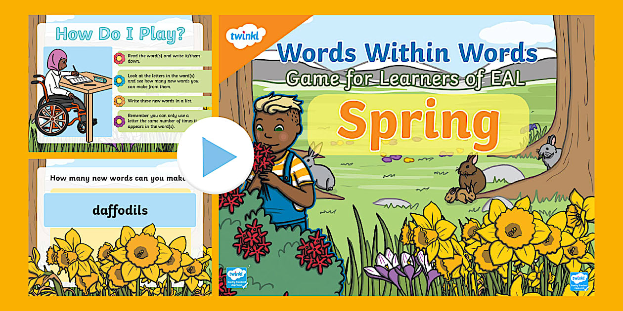 Words Within Words Game for Learners of EAL - Spring