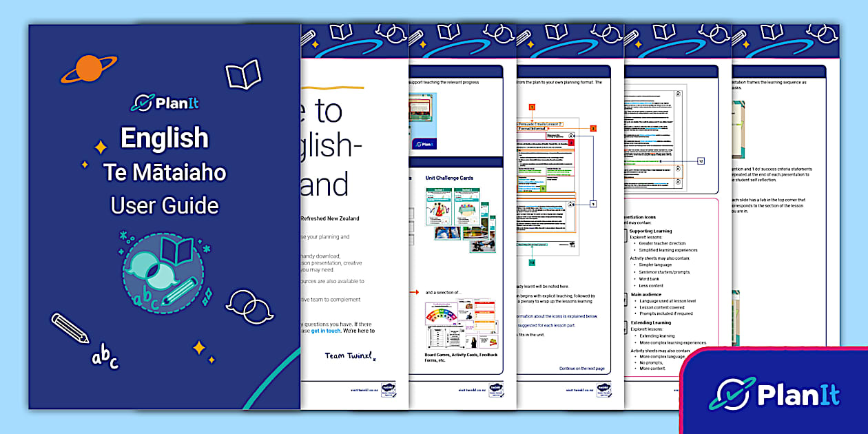 PlanIt English Te Mātaiaho User Guide (teacher made)