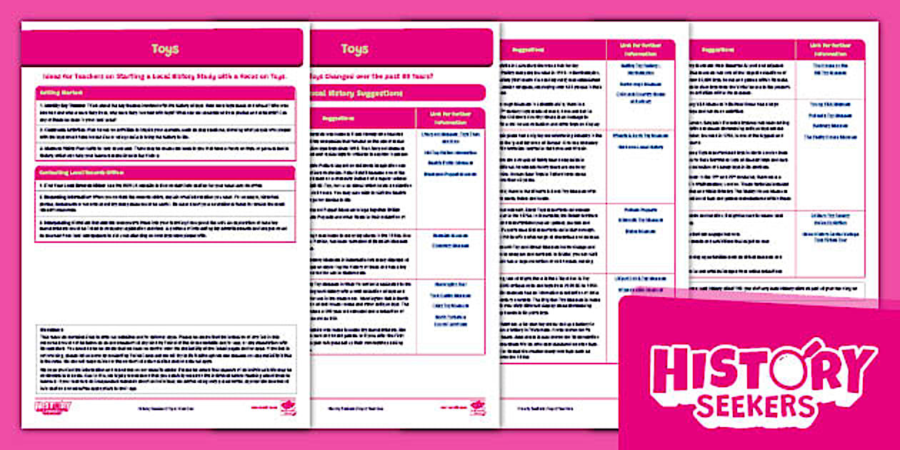 History Seekers: KS1: Toys: Local History Guidance - Twinkl