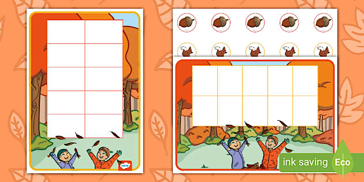 Autumn Ten Frame and Counters Resource Pack (teacher made)