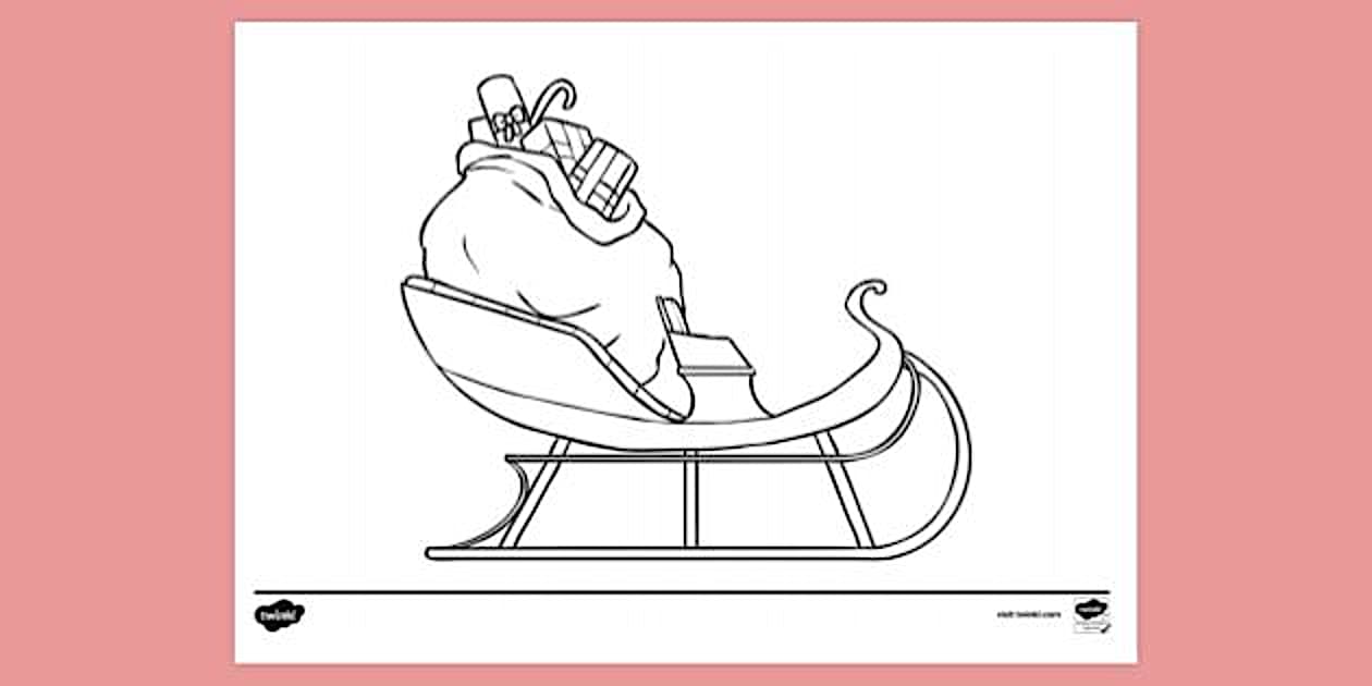 Santa Sleigh Colouring Sheet | Colouring Sheets - Twinkl