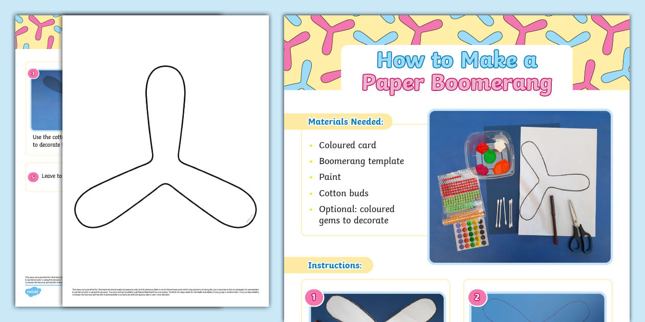 Boomerang Craft for Kids (Teacher-Made) - Twinkl