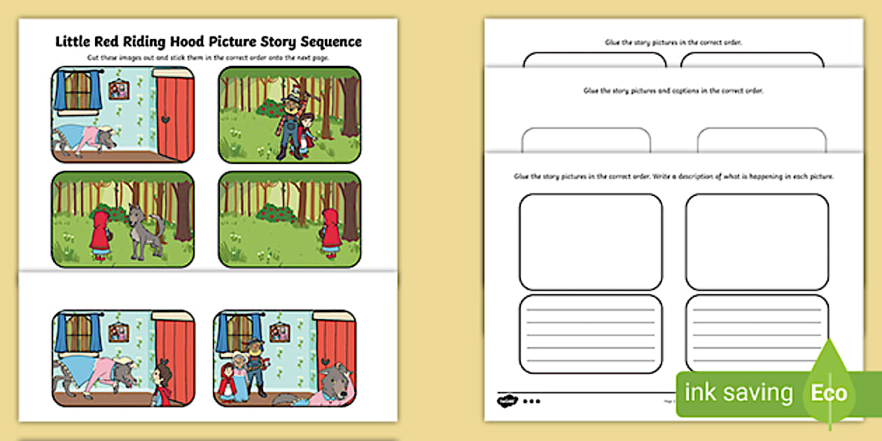 Editable Little Red Riding Hood Sequencing Differentiated Worksheets