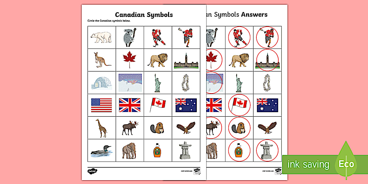 National Symbols of Canada | Circle the Symbol Worksheet