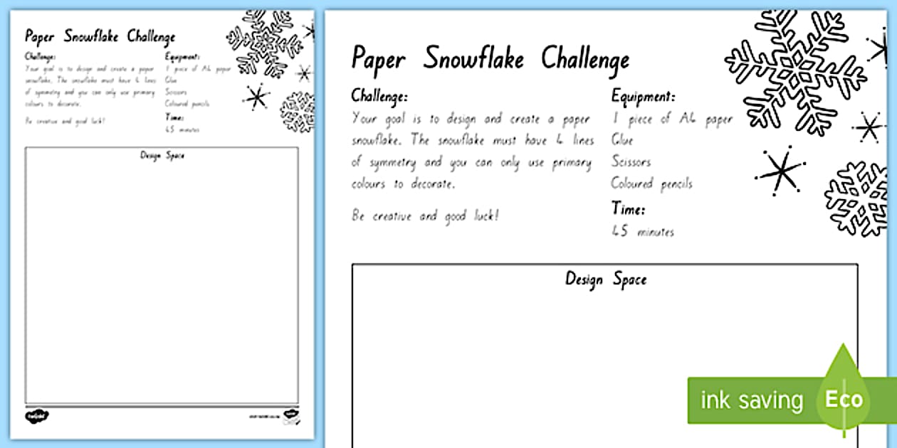STEAM Paper Snowflake Challenge (teacher made) - Twinkl