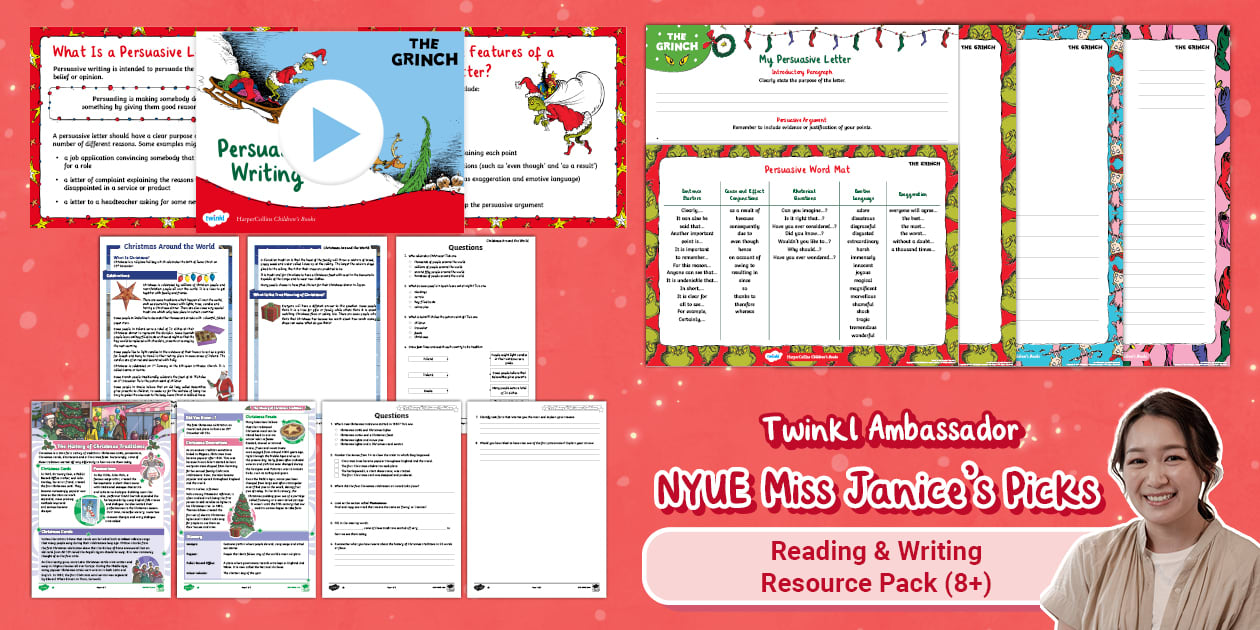 NYUE Miss Janice Reading and Writing Pack (8+) - Twinkl