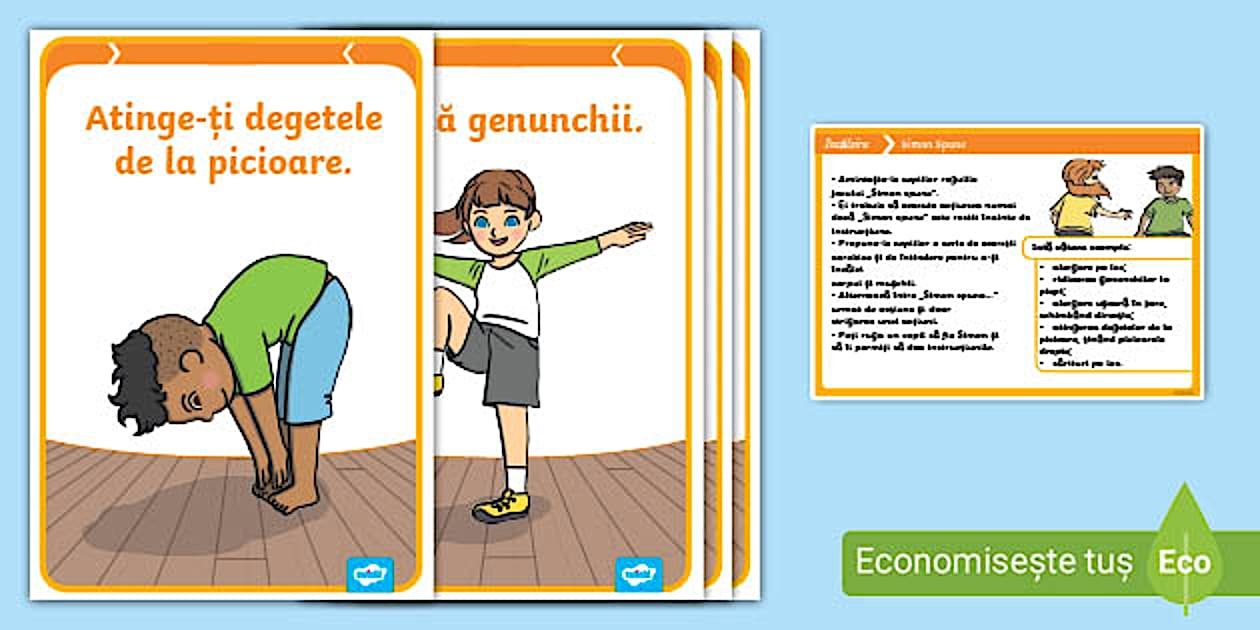 Simon spune: Exerciții de încălzire – Planșe - Twinkl