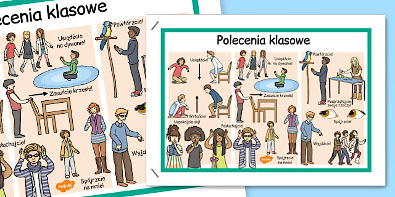 Plakat Polecenia szkolne po polsku (Teacher-Made) - Twinkl