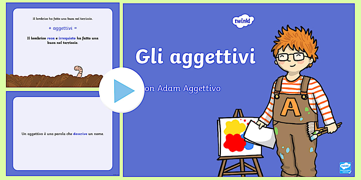 Gli Aggettivi Presentazione Powerpoint - Twinkl